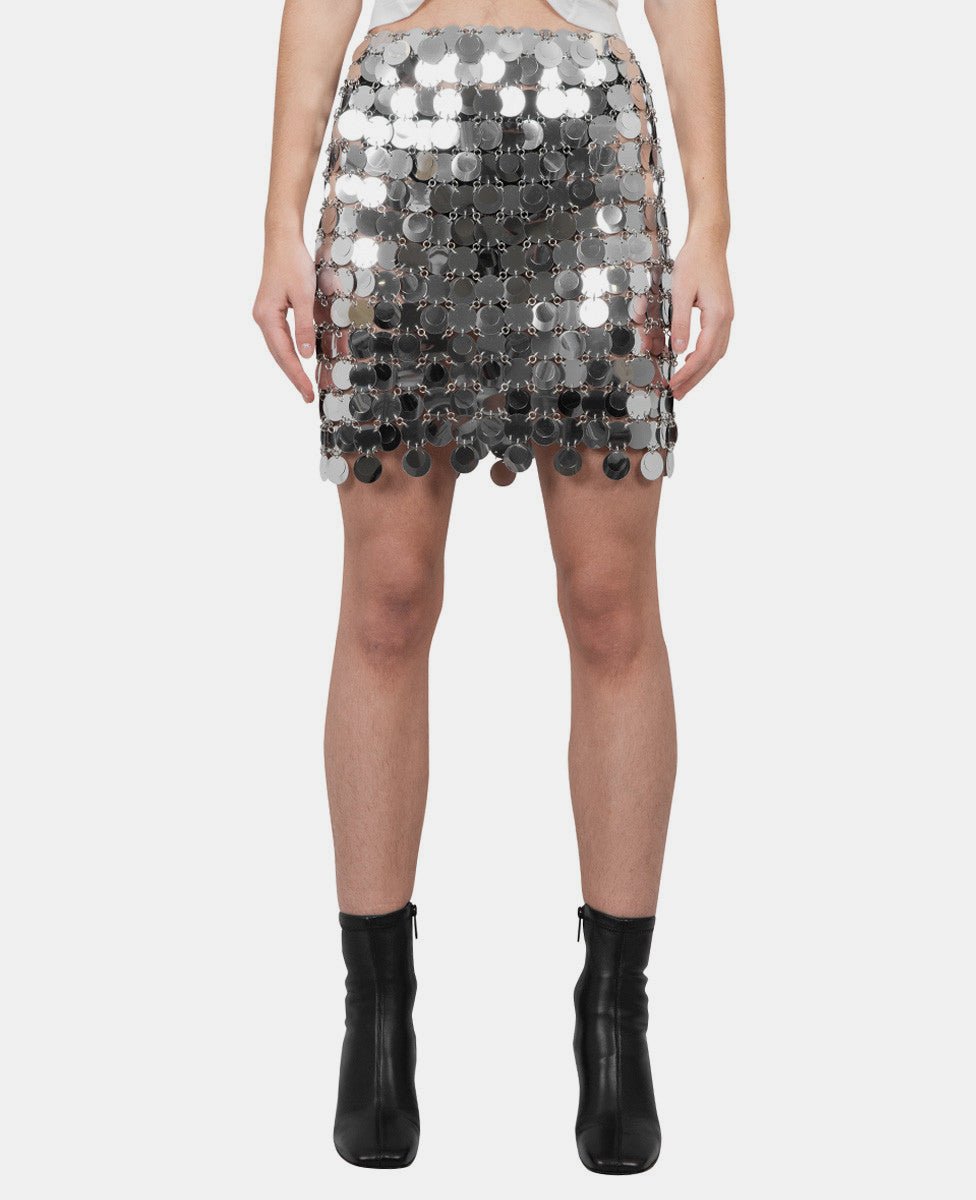 Silver mirror effect mini skirt - Rabanne - Family 3.0